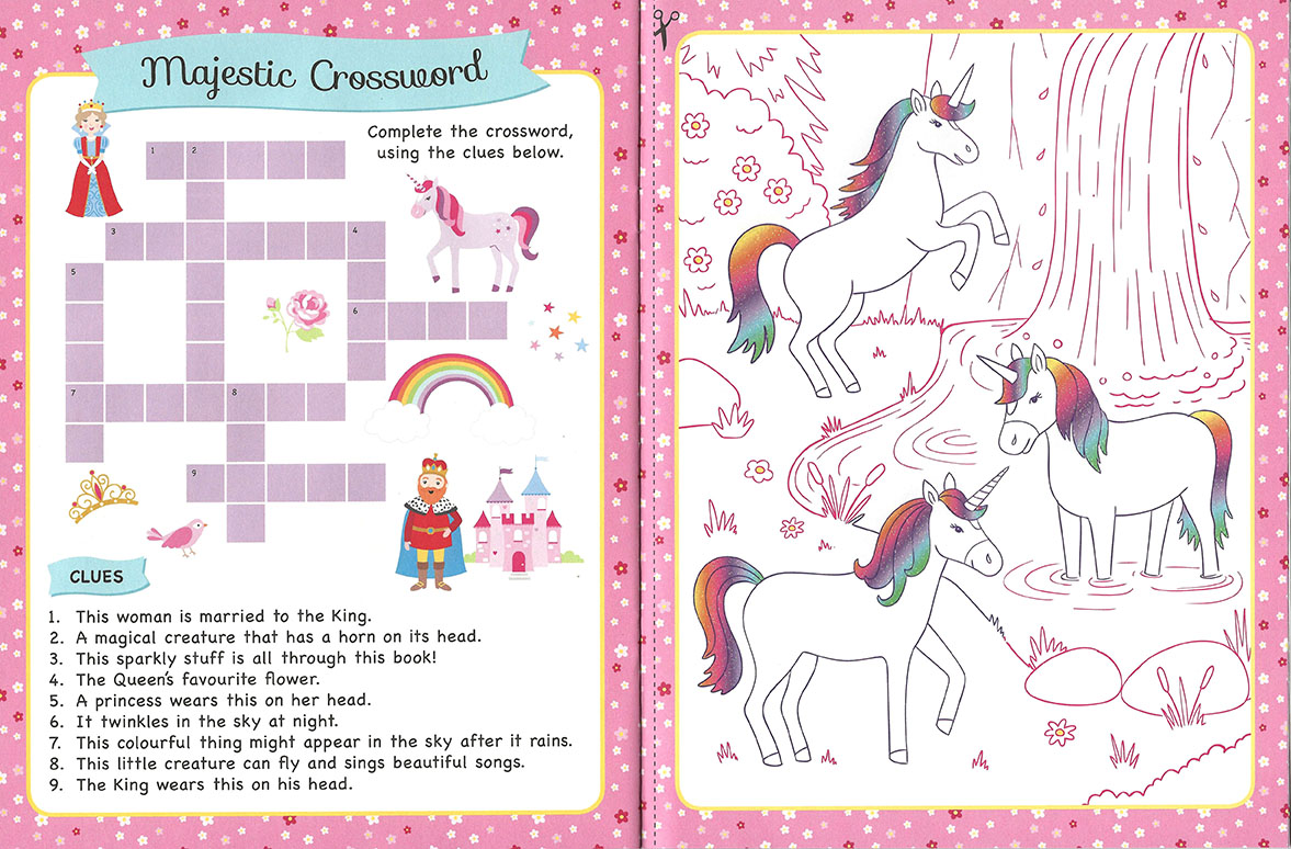 Learning is Fun. GLITTER ACTIVITY BOOK-UNICORN MAGIC