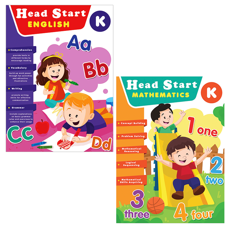 Learning is Fun. HEAD START KINDERGARTEN-UPDATED SET OF 2 (ENGLISH & MATH)