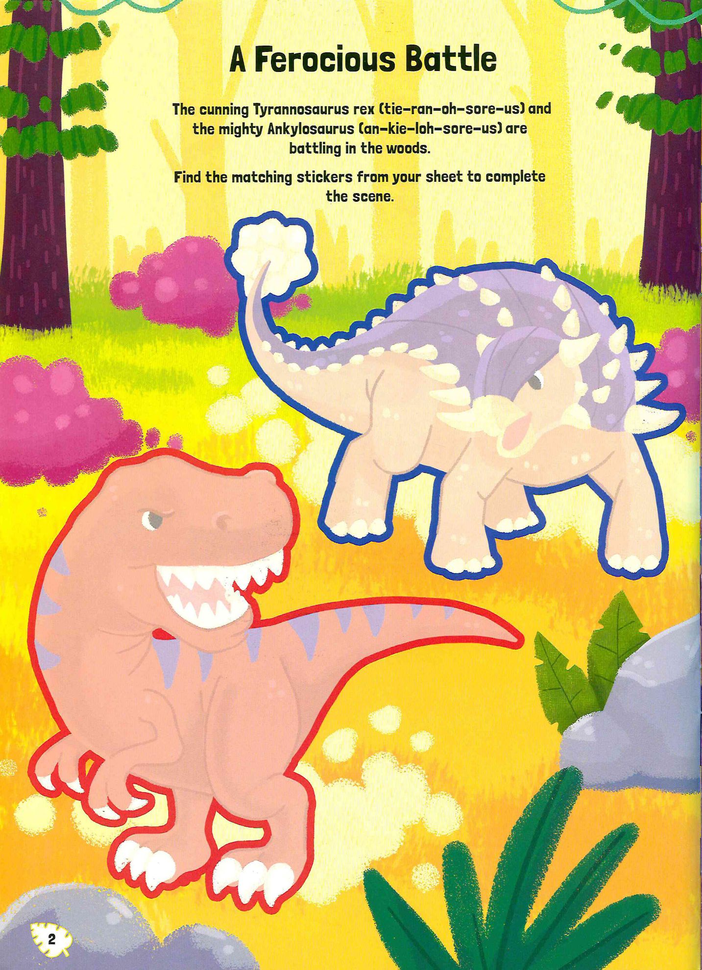 Learning is Fun. SMART KIDS DINOSAURS STICKER AND ACTIVITY BOOK-BATTLING