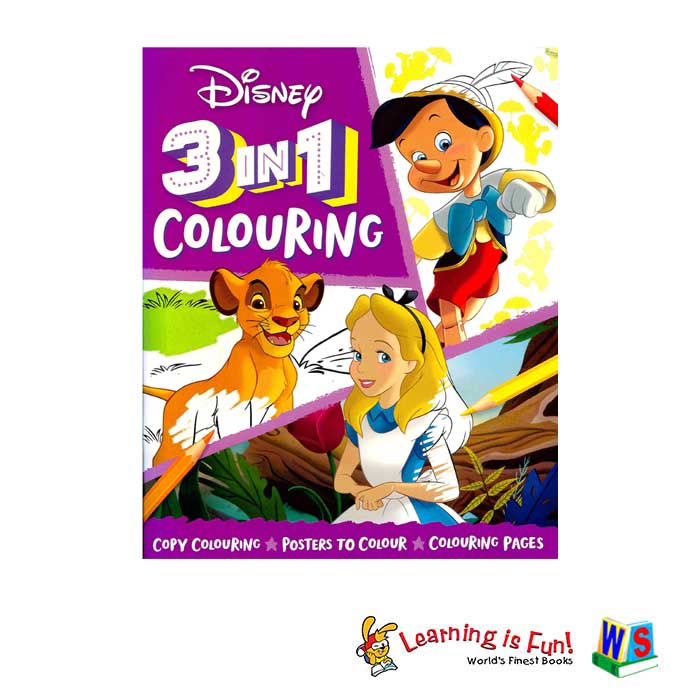 Learning is Fun. DISNEY 3IN1 COLORING-DISNEY