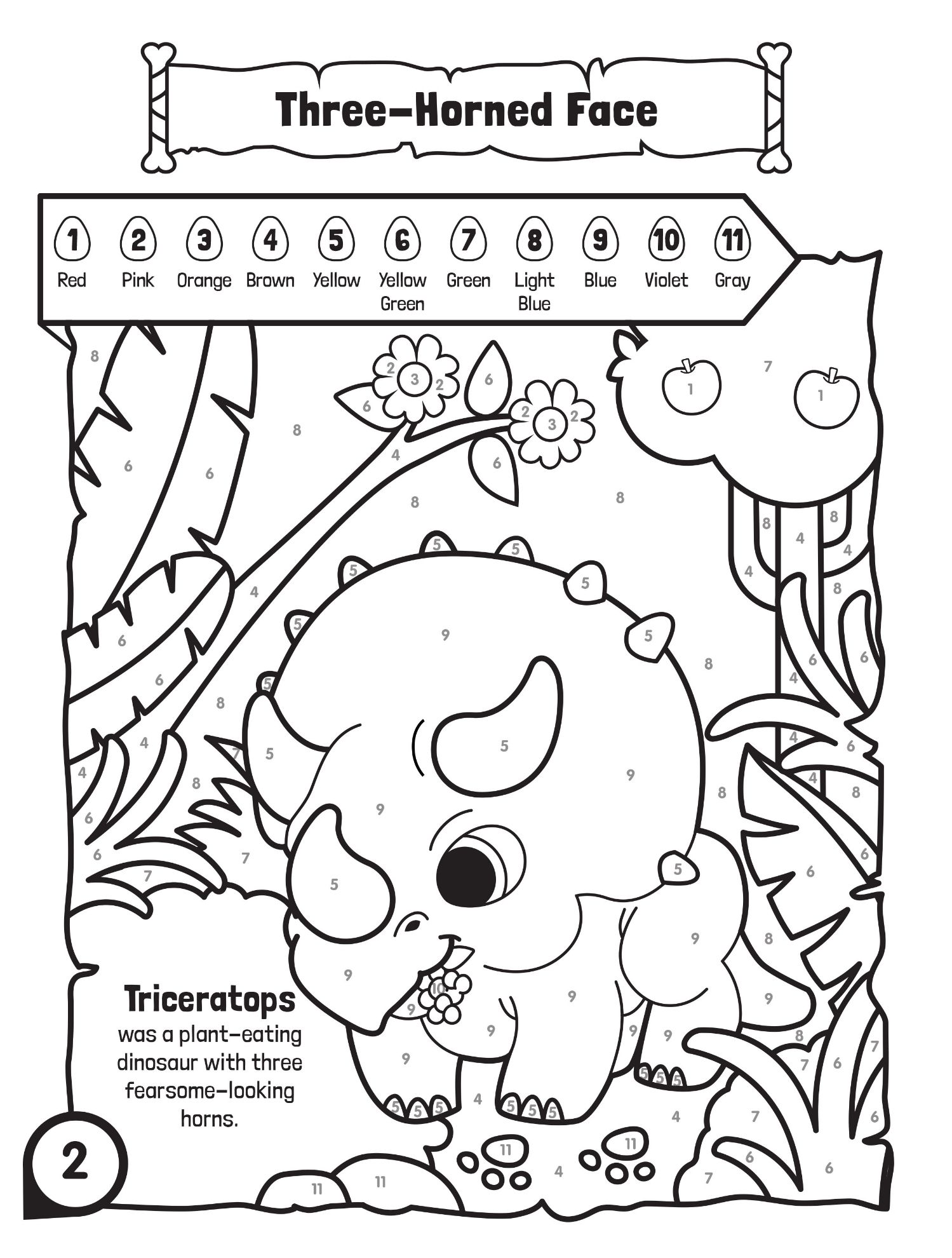 Learning is Fun. SMART KIDS COLOR BY NUMBER-AWESOME DINOSAURS