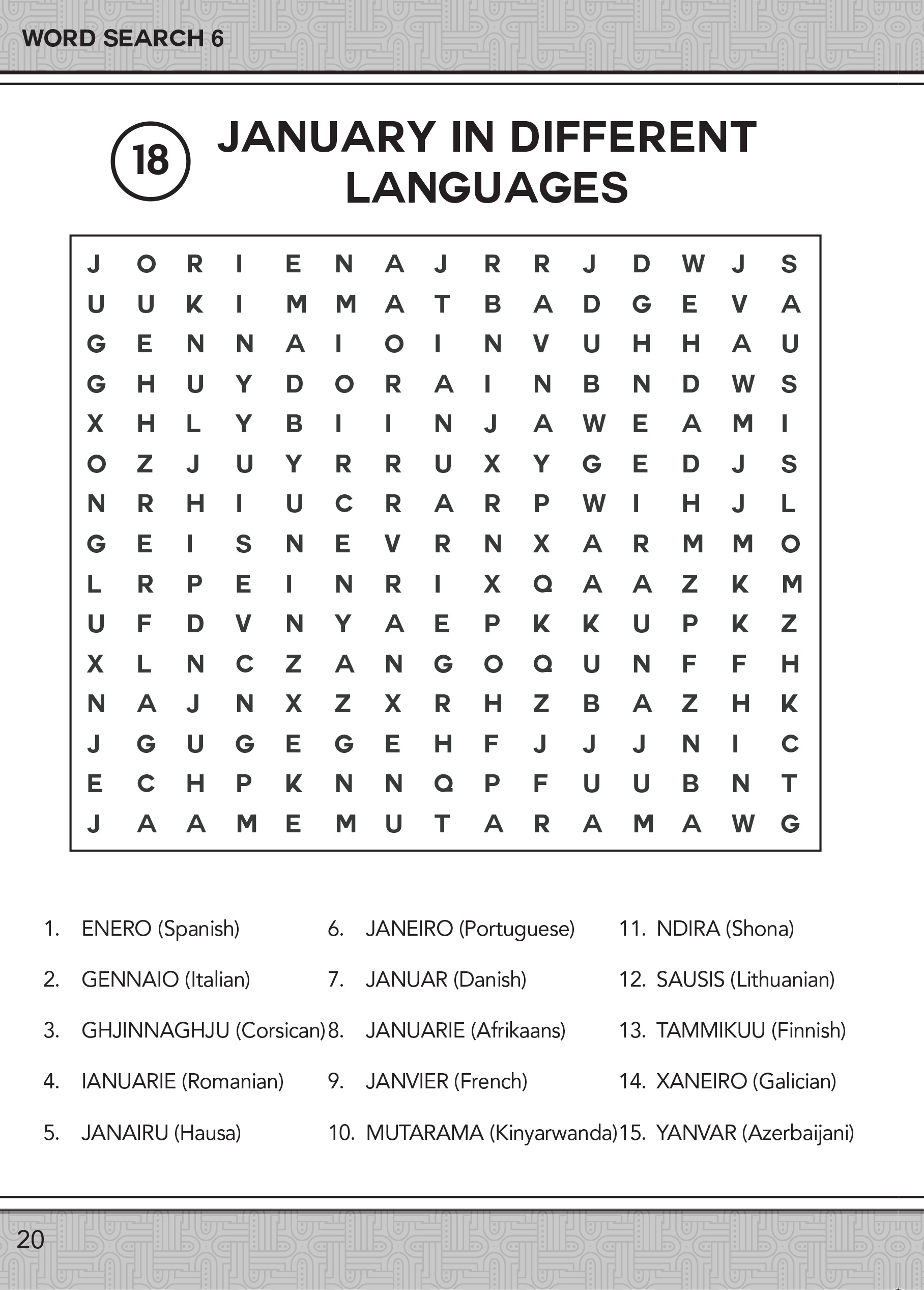 Learning is Fun. WORD SEARCH PUZZLE BOOK 6